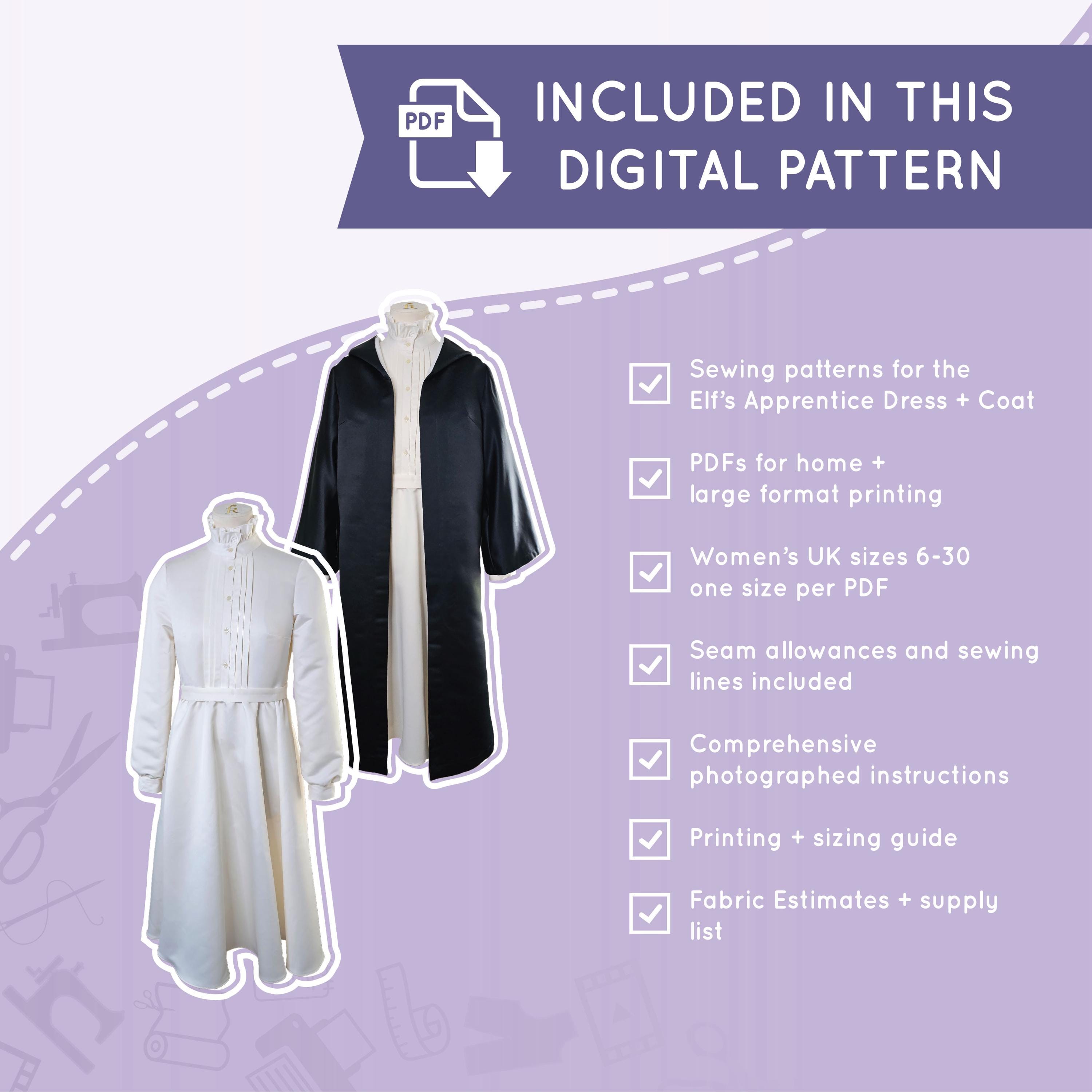 Journeying Elf's Apprentice Cosplay Sewing Pattern: Dress and Coat ...