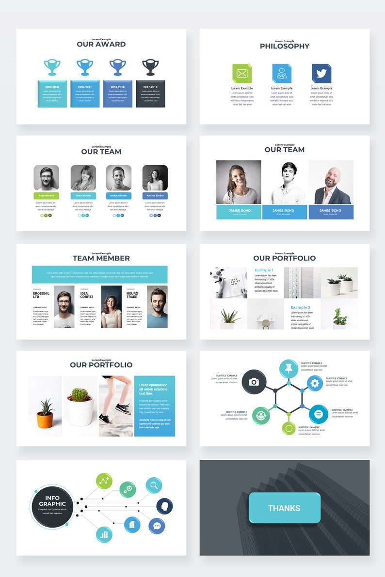 Clean Simple Powerpoint Template | Etsy