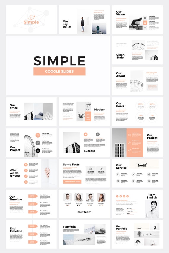 Simple Business Google Slides Presentation Template | Etsy