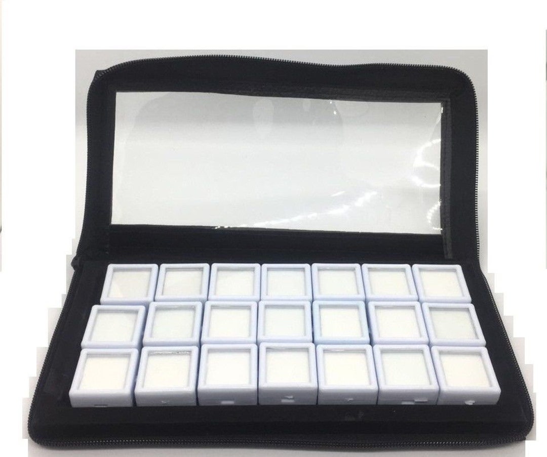 GEMSTONE Diamond Display Storage Case Pouch Jewelry 21 Plastic Box 3X3 ...