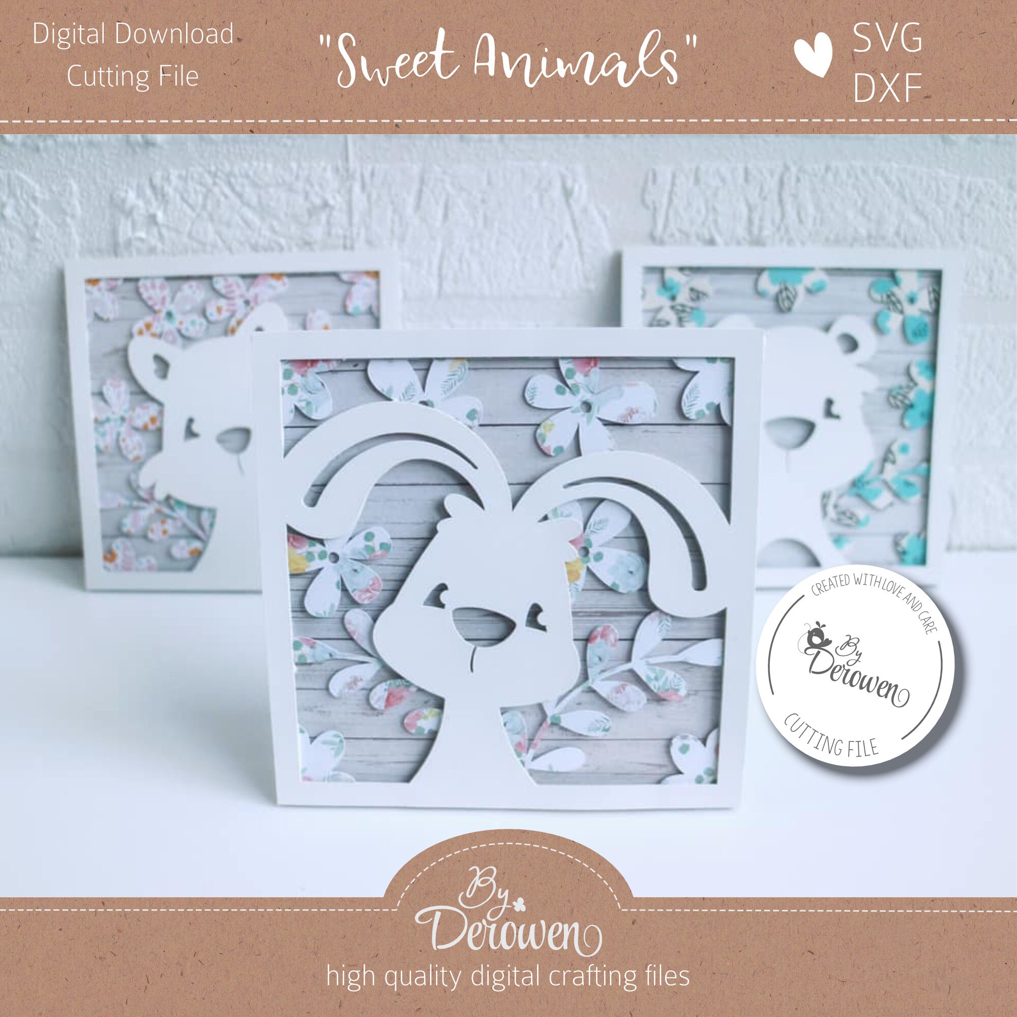 Svg Cut File Bundle 3 Cute Animal Templates in One Bundle - Etsy