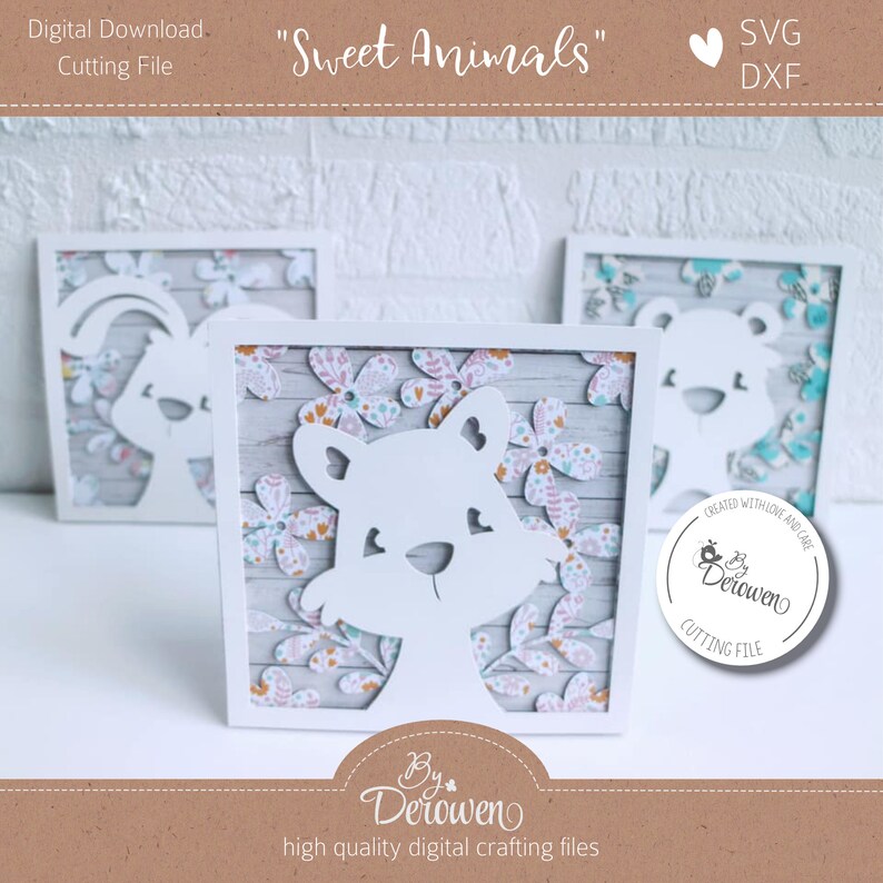 Svg Cut File Bundle 3 Cute Animal Templates in One Bundle - Etsy