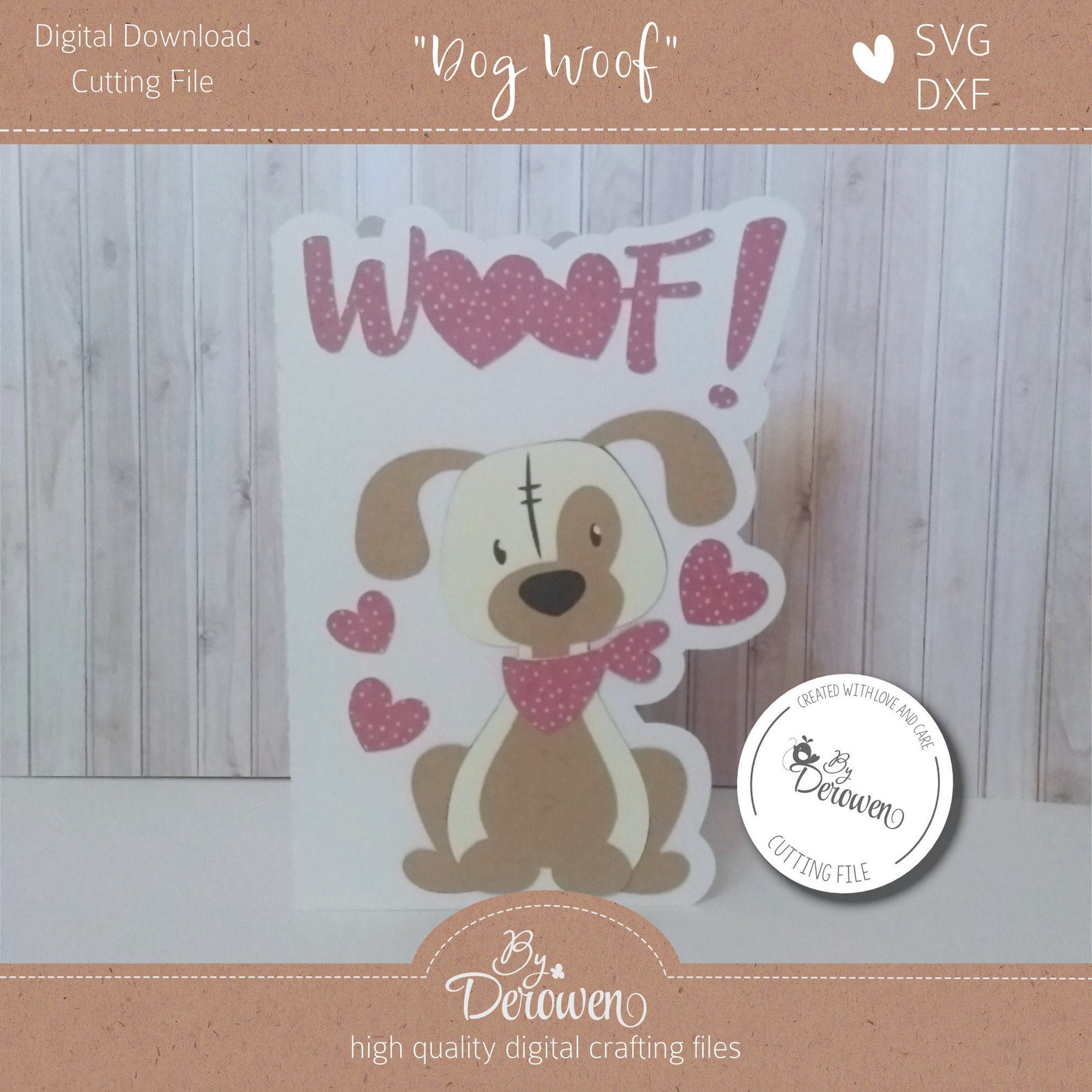 Card Svg 3D Dog Card Card Svg File Card Template Svg Card | Etsy