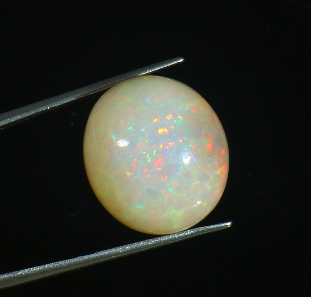Opal Oval Shape Stone, Natural Ethiopian Opal Cabochon Multi Fire Loose ...