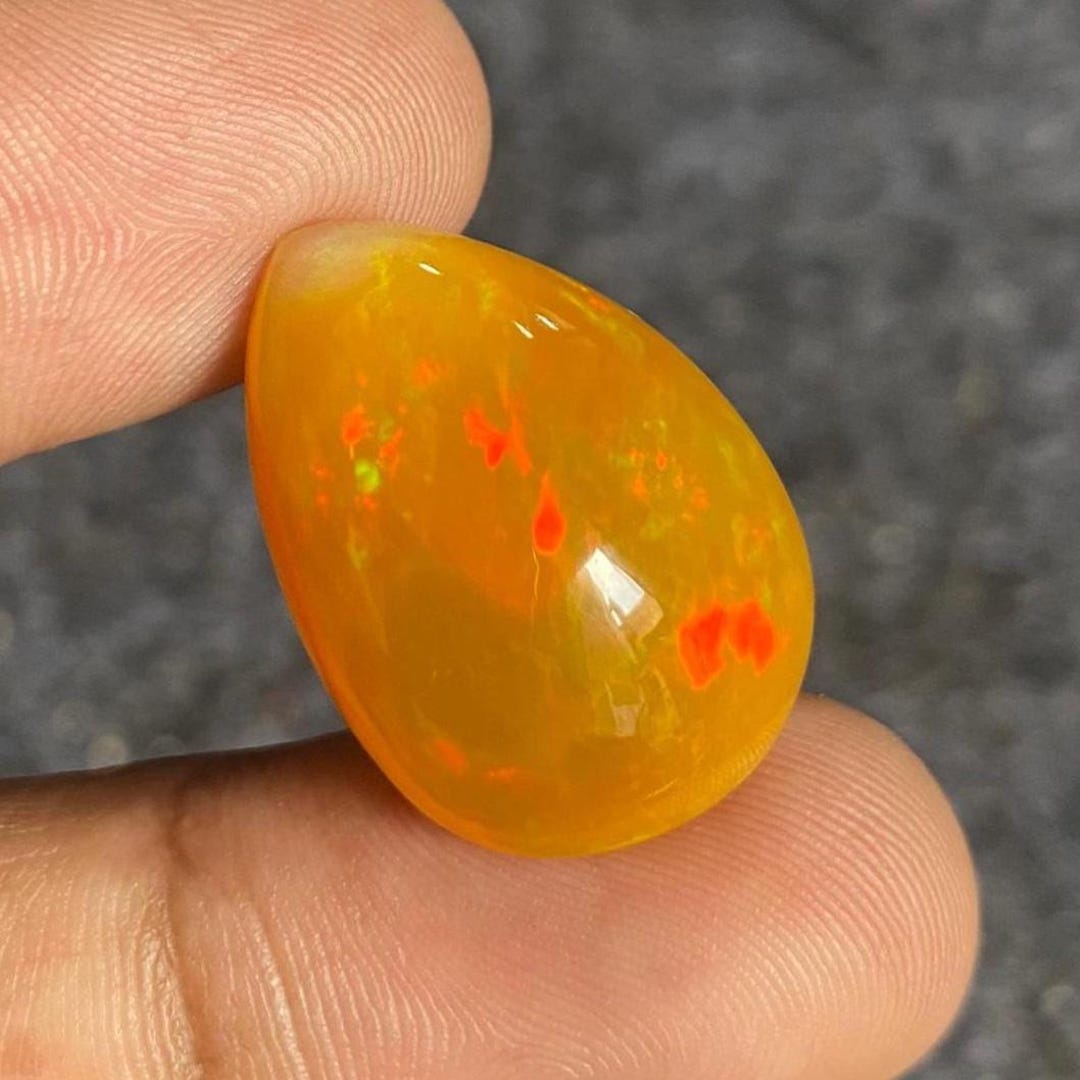 Aaa+++top Quality Orange Opal Eye Clean Pear Shape, Natural Transparent ...