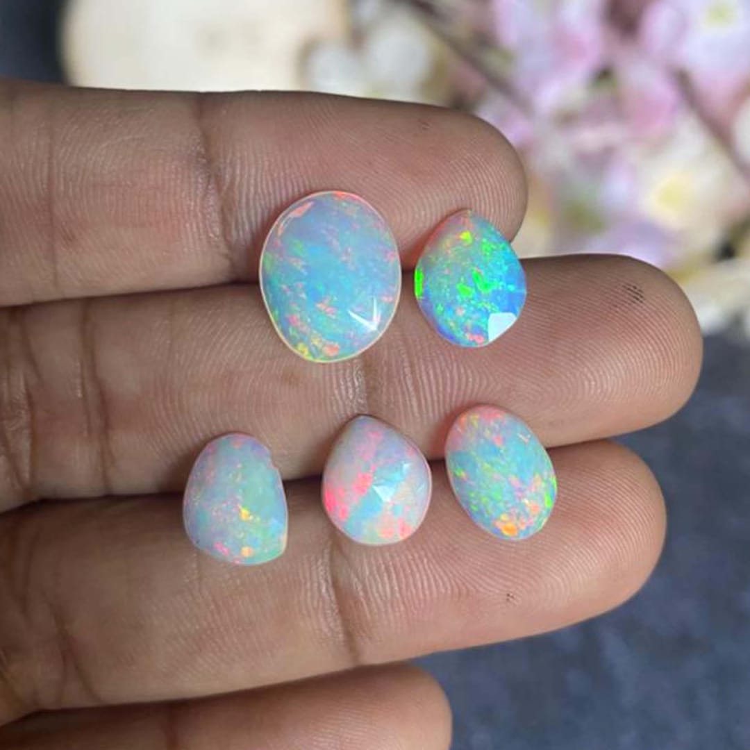 Faceted Natural Ethiopian Opal Cabochon Welo Fire Gemstone Mix Shape ...