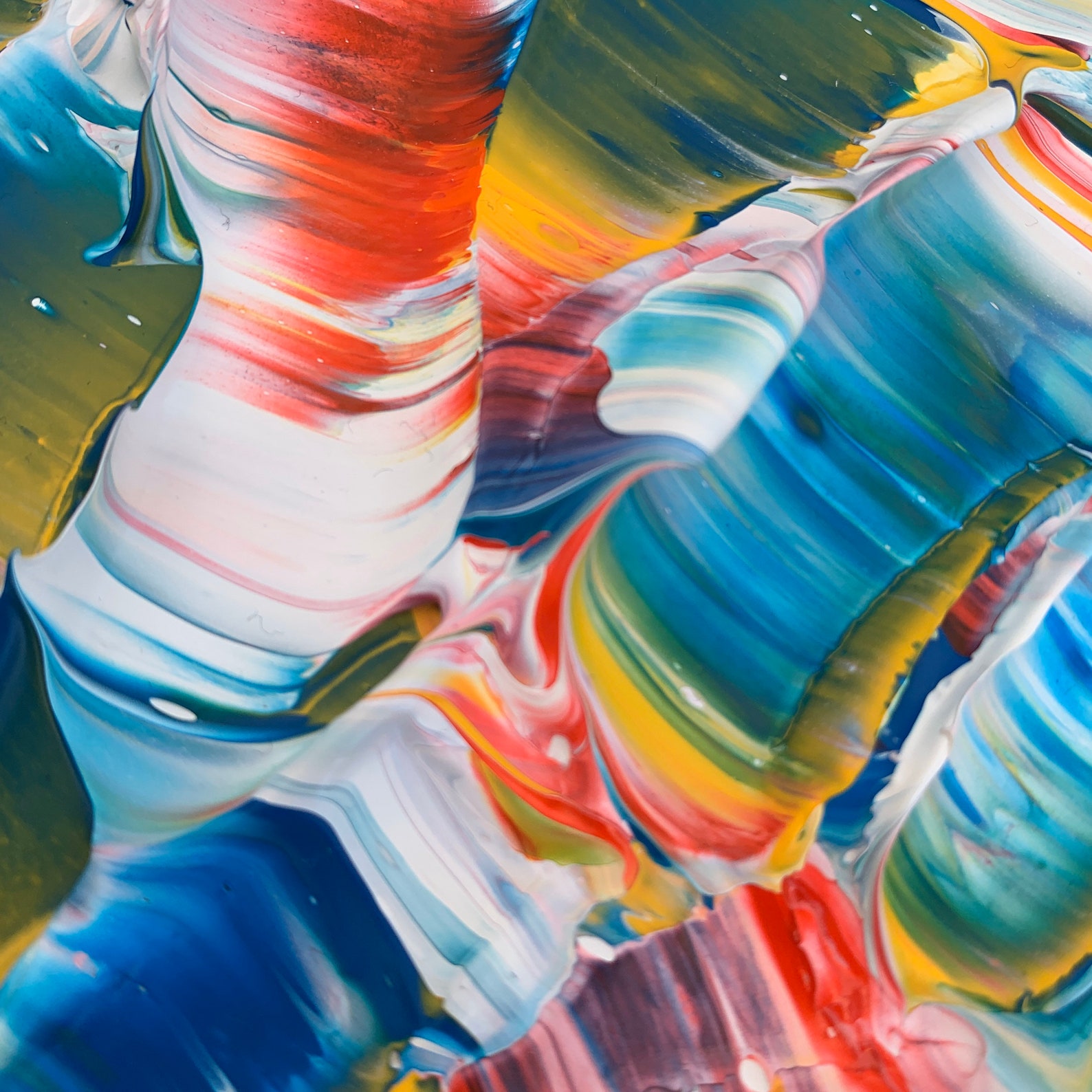 Colourful Abstract Painting Bright Colored Wall Art | Etsy