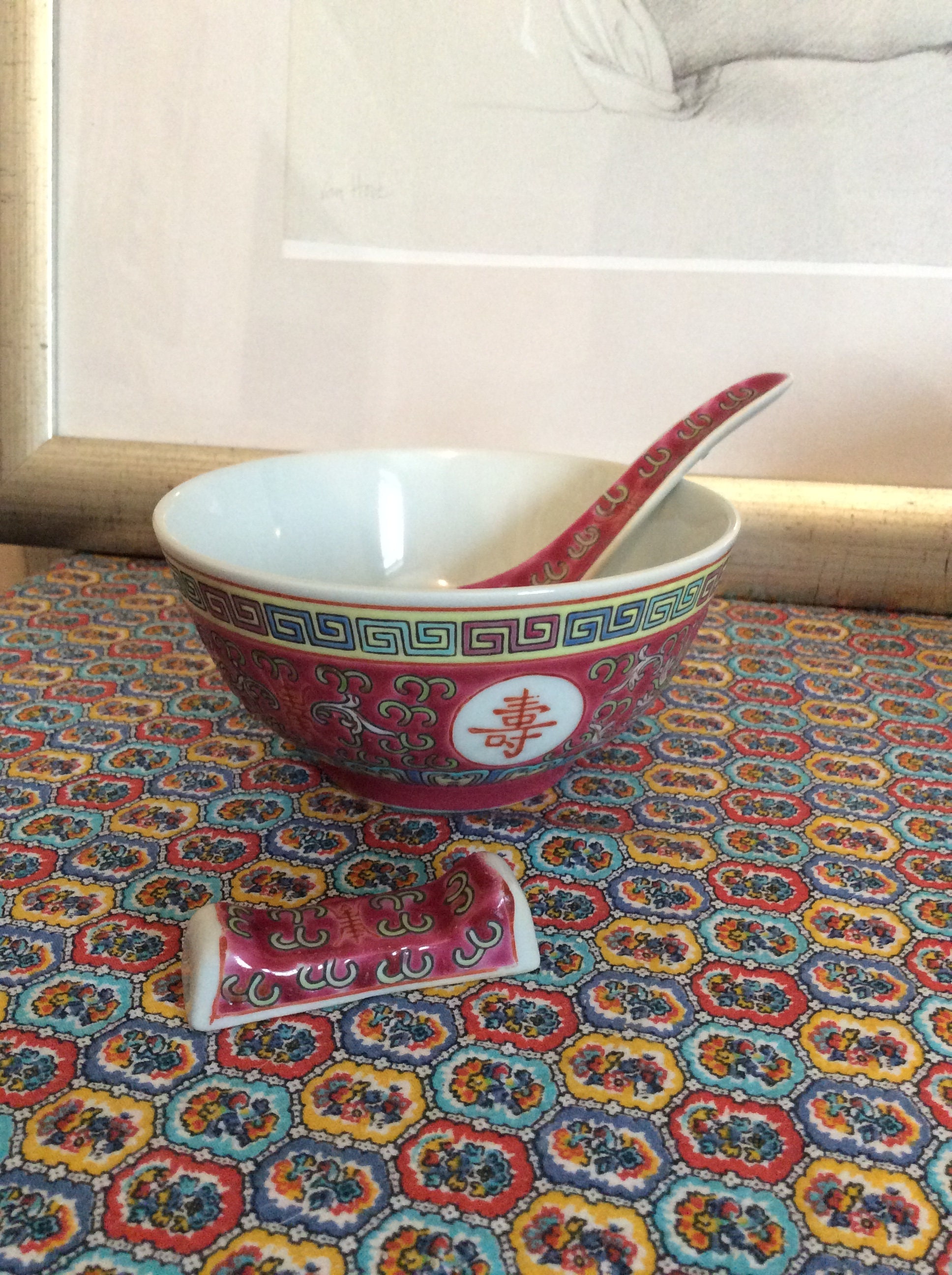 12 Piece Chinese Mun Shou Rice/soup Bowls With Spoons Set - Etsy