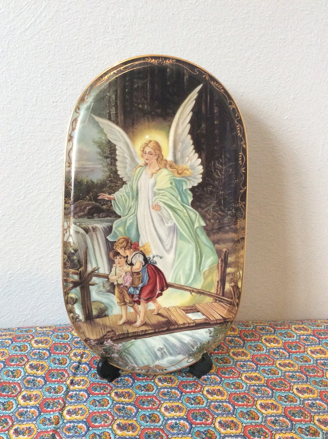 Rare Vintage German Guardian Angel Plate - Etsy