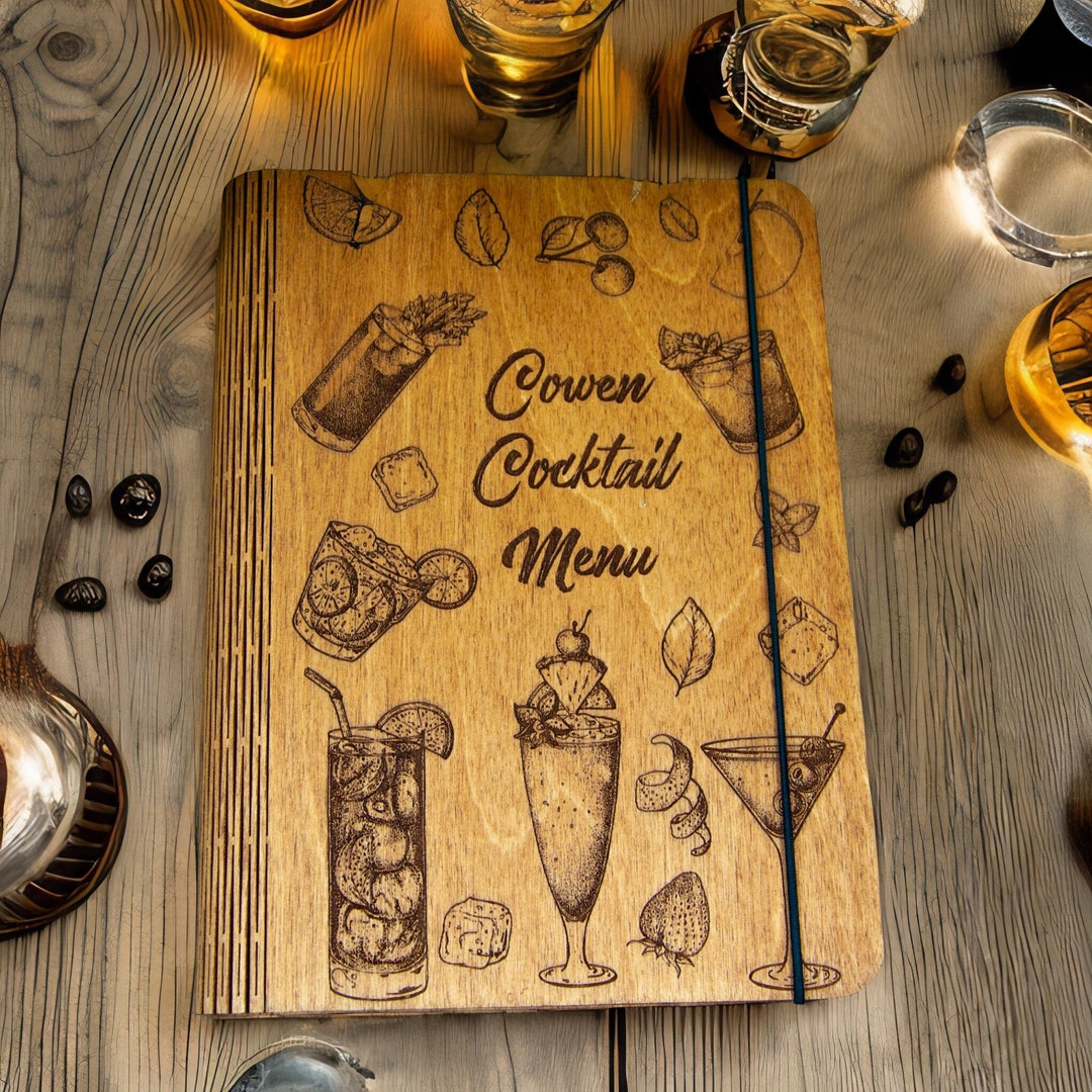 Custom Wooden Cocktail Recipe Book: Personalized Bartender Gift - Etsy