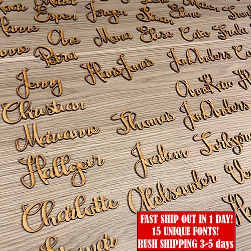 Custom Script Names Wedding Place Cards Rustic Name Cards - Etsy