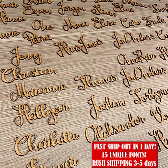 Party Favors Paper & Party Supplies Wooden place cards Small laser cut ...