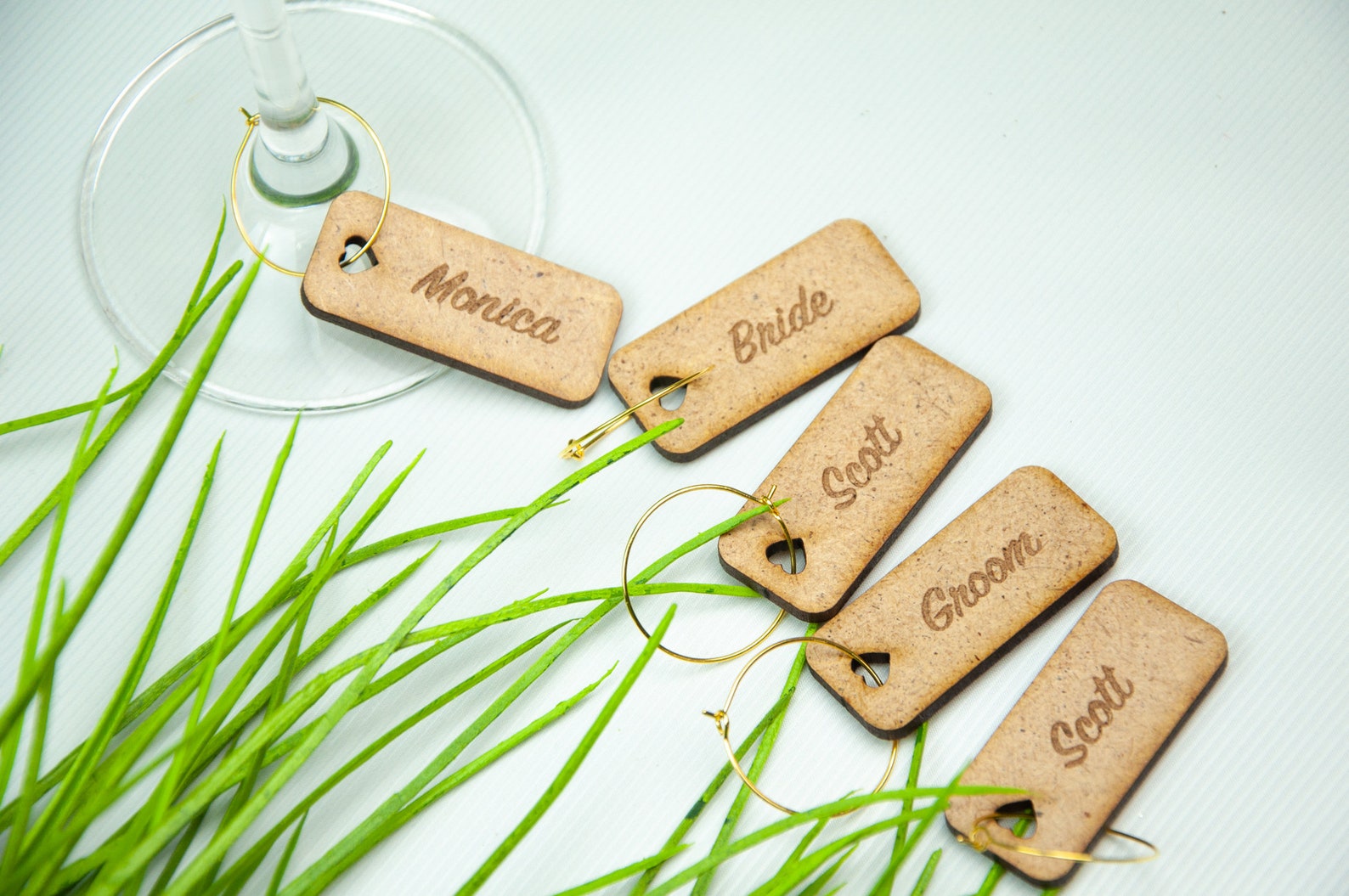 Personalized Wine Glass Charm Custom Name Gift Tags Wedding Sign Place ...