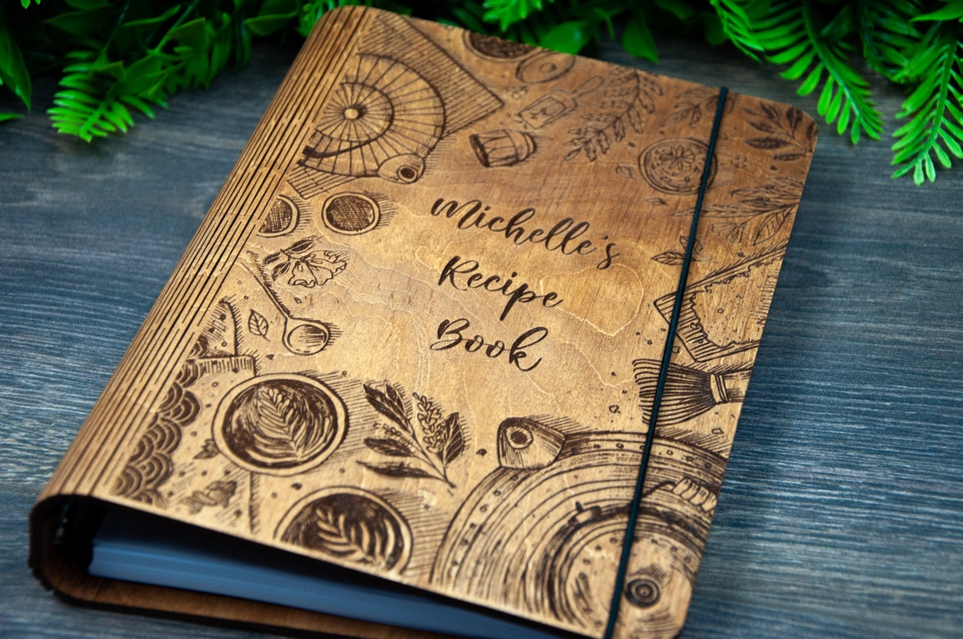 Recipe Book, Personalized Cookbook, Wooden Notebook, Valentine's Day ...