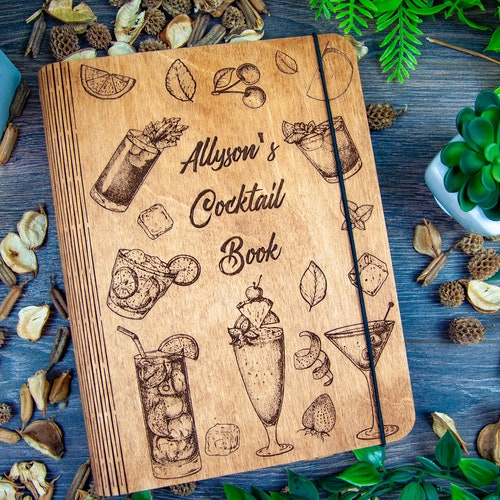 Personalized Mixology Cocktail Recipe Book Bartender Gift Bar - Etsy