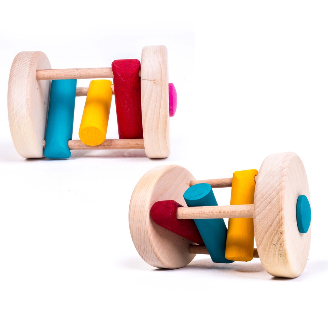 INGODI Wooden Cylinder Sticks Rattle Baby and Toddler Activity Handmade ...