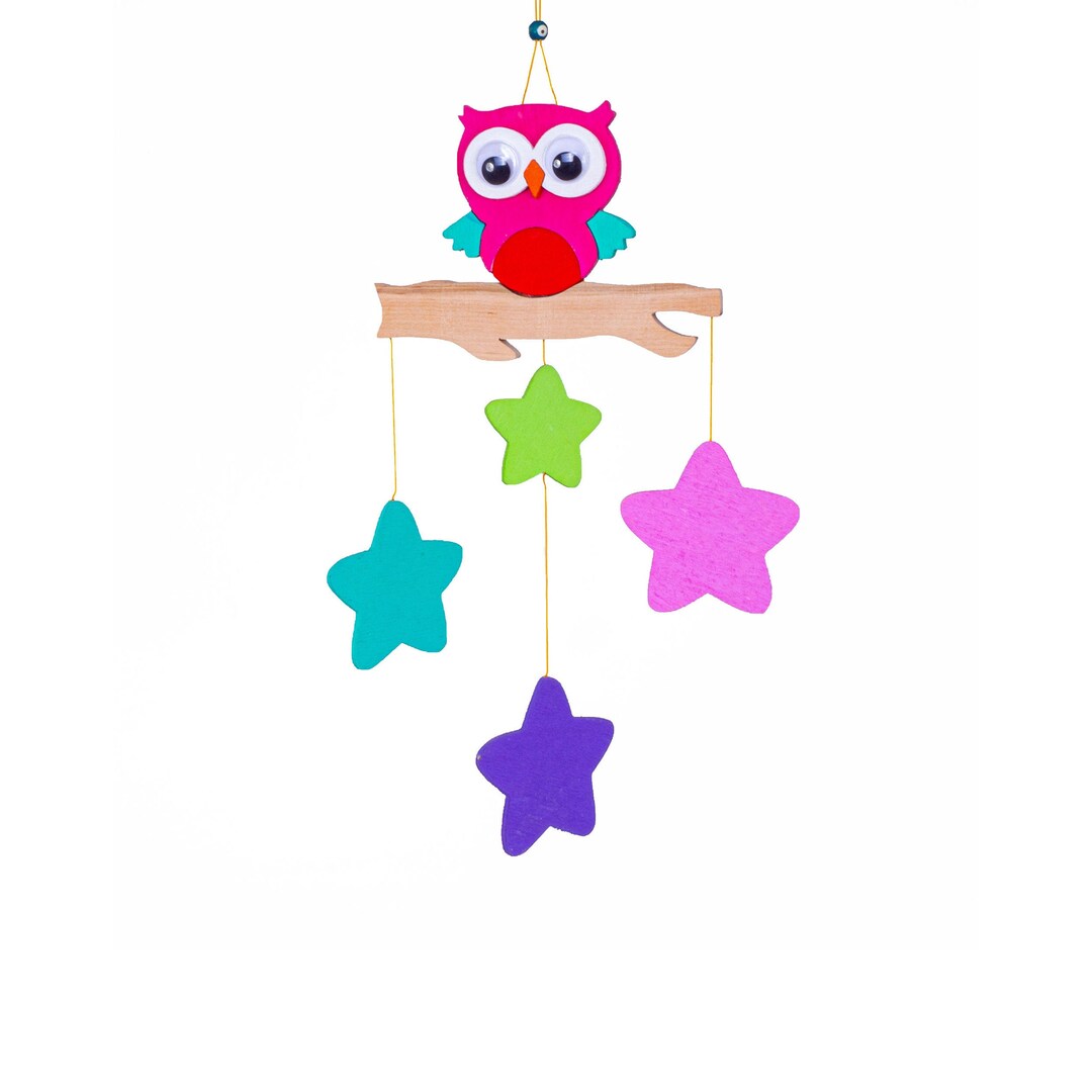 Wooden Baby Crib Cradle Mobile Play Gym Toy Activity Set, Cute Owl and ...