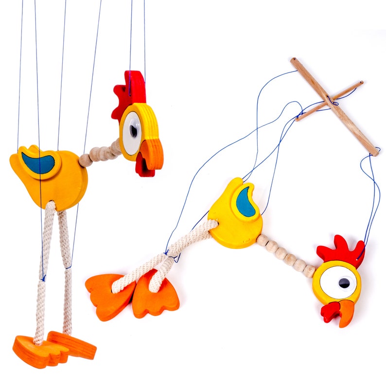 INGODI Crazy Wooden Cock Puppet Mobile Gym Toys for Girl and | Etsy