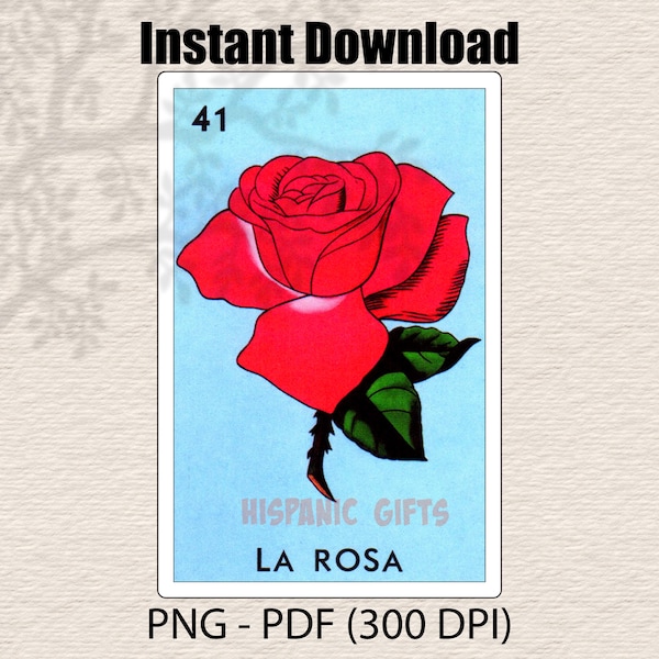 La Rosa Loteria Card - Etsy