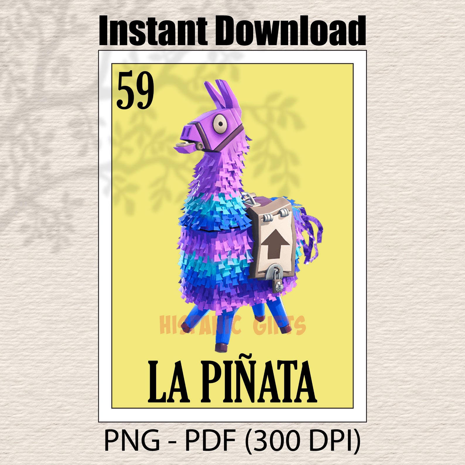 La Piñata Loteria PNG PDF - Loteria Mexicana Parody Digital Prints ...