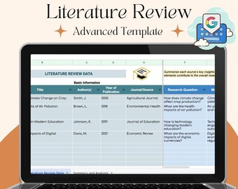 Research Literature Review and Literature Search Template Google Sheets ...