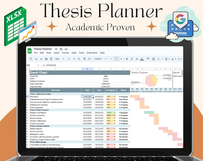 Research Project Planner Notion Template Dissertation Planner, Research ...