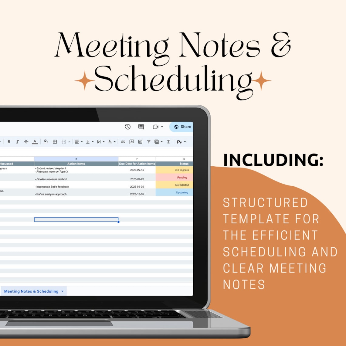 Thesis Planner - Excel/google Sheets Template - Digital Download - Etsy