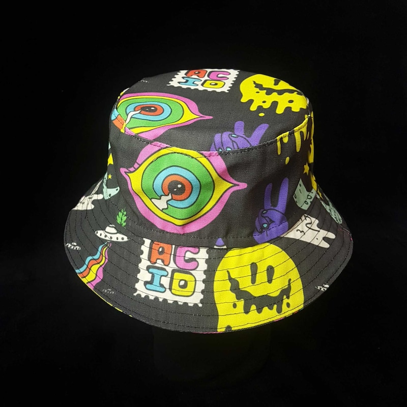 Smiley Face Bucket Hat - Etsy UK