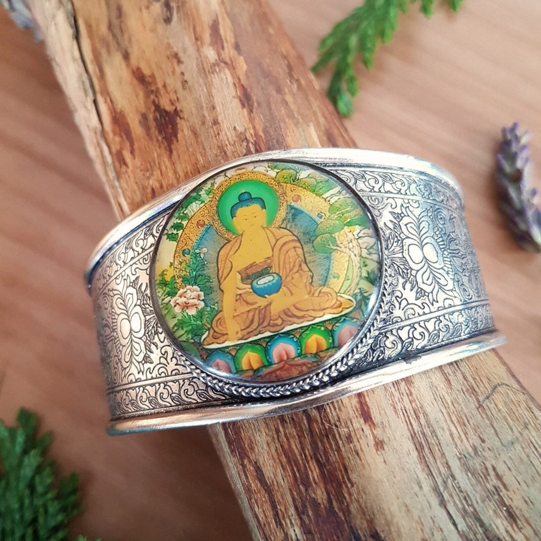 Handmade Tibetan Sitting Buddha Bangle - Etsy