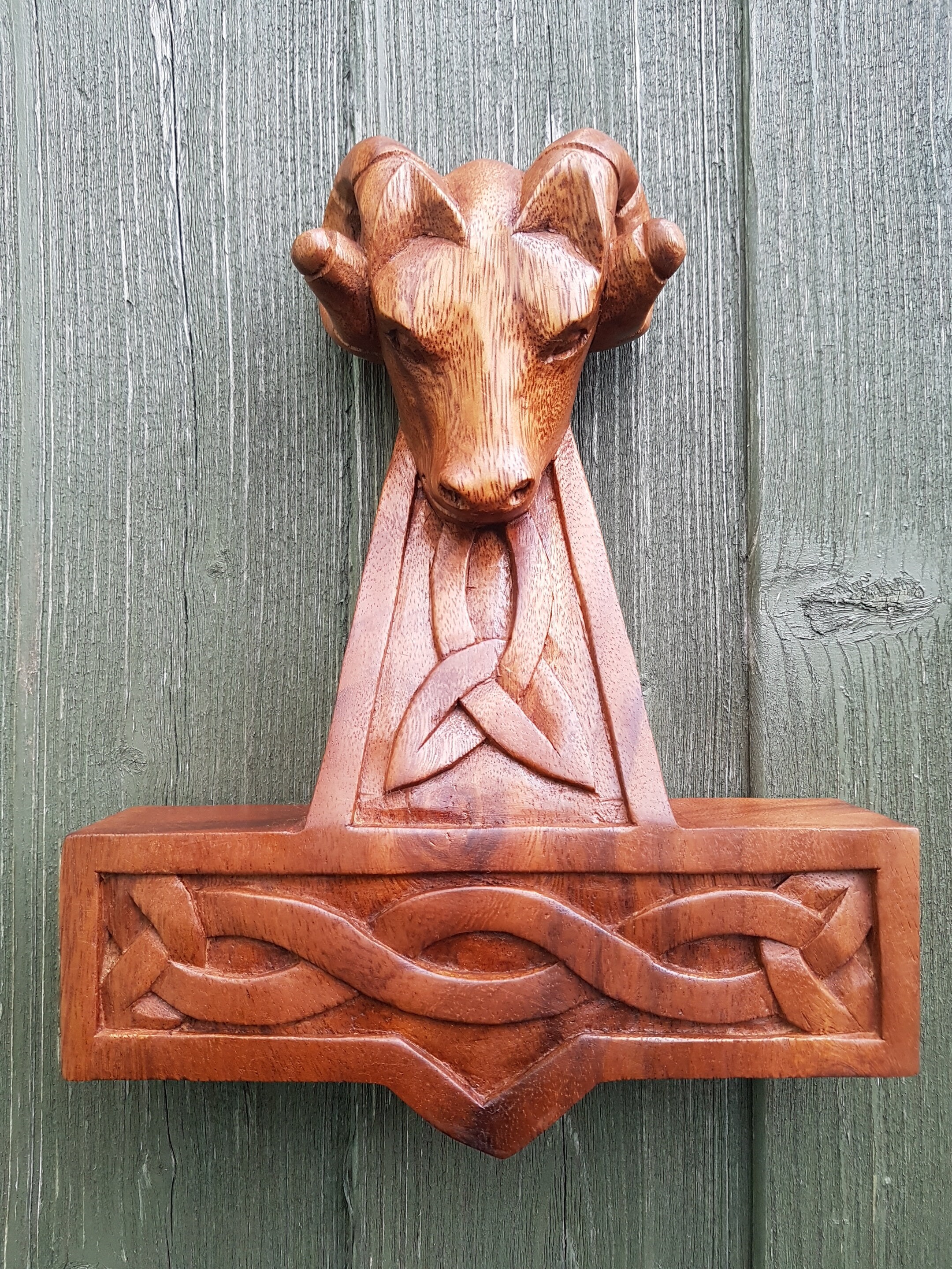 Hand Carved Wooden Viking/norse Ram Thor Hammer SHRINE - Etsy UK