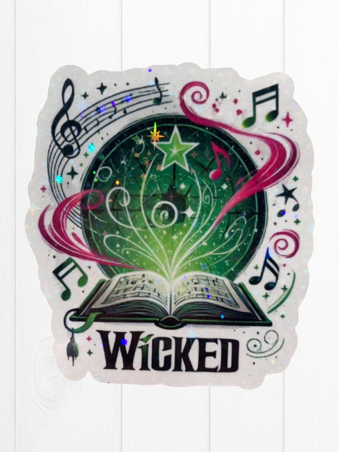 Sticker Wicked Inspired, Movie Wicked Sticker, Elphaba and Glinda ...