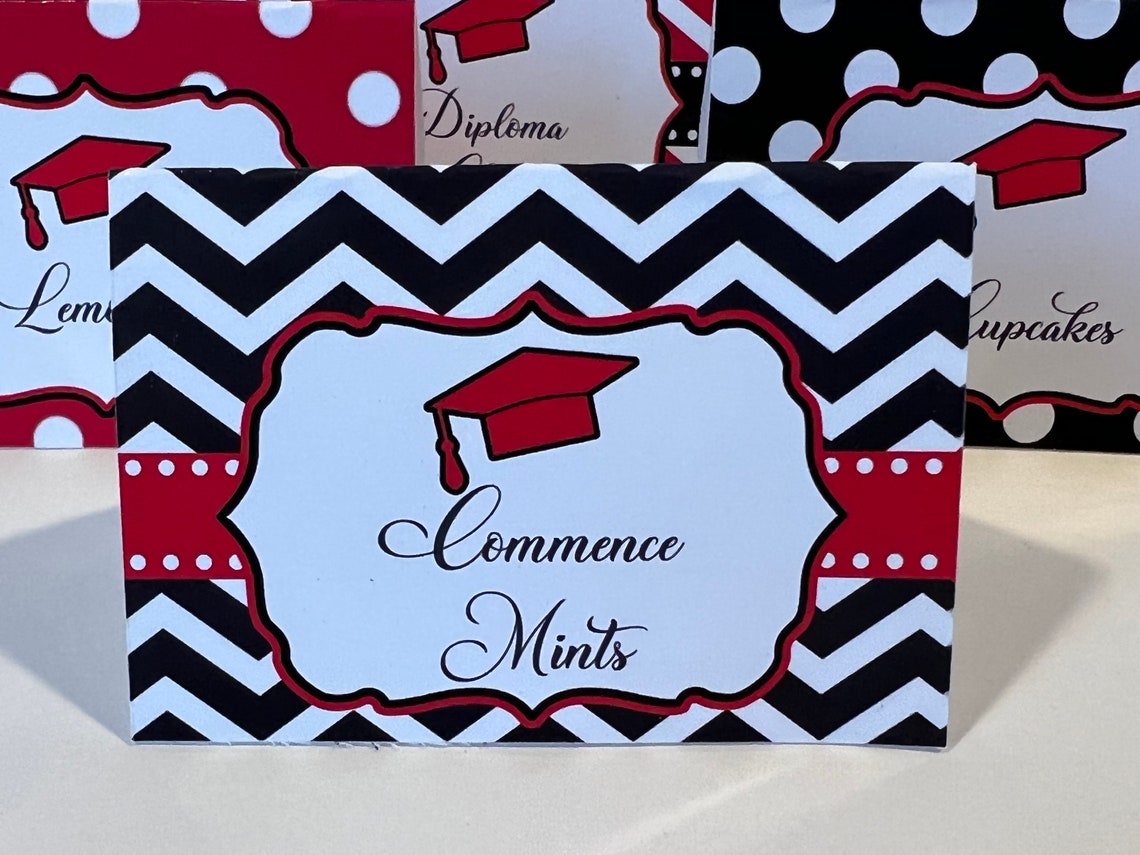 Graduation Food Labels Food Buffet Labels Candy Buffet - Etsy