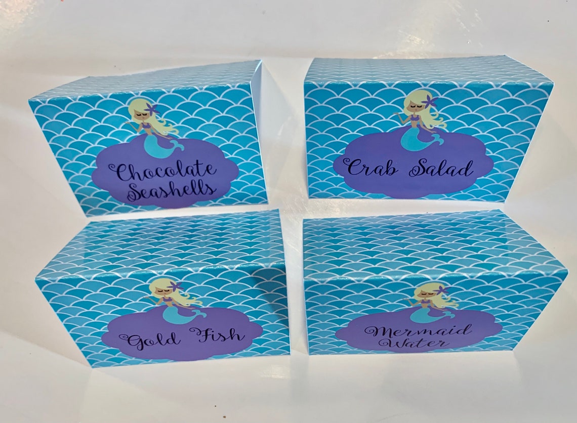 Mermaid Food Labels Food Buffet Labels Candy Buffet Labels - Etsy