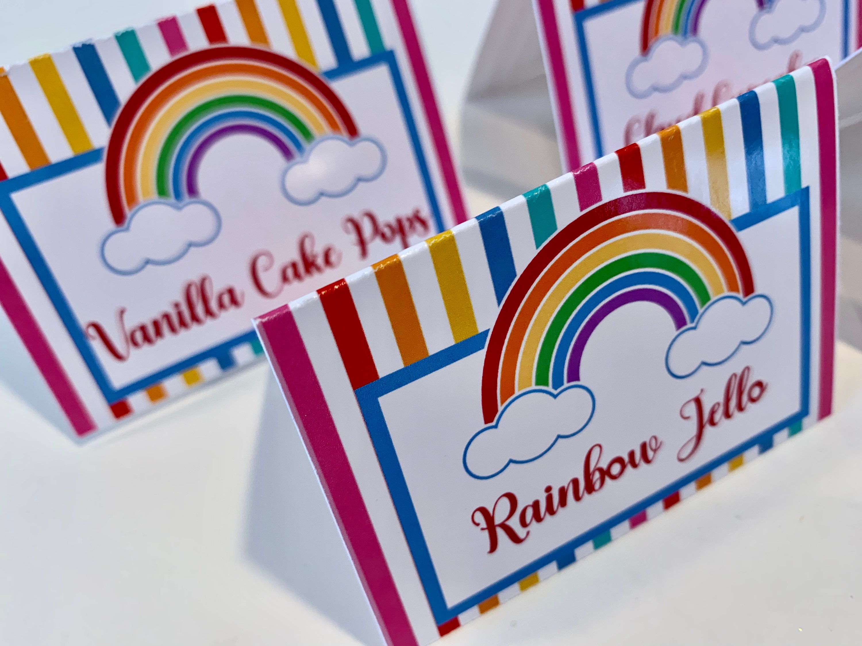 Rainbow Birthday Food Labels Rainbow Buffet Labels Rainbow | Etsy