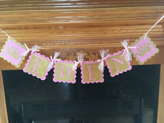 Princess Name Banner, High Chair Banner, Little Princess, Party Banner ...