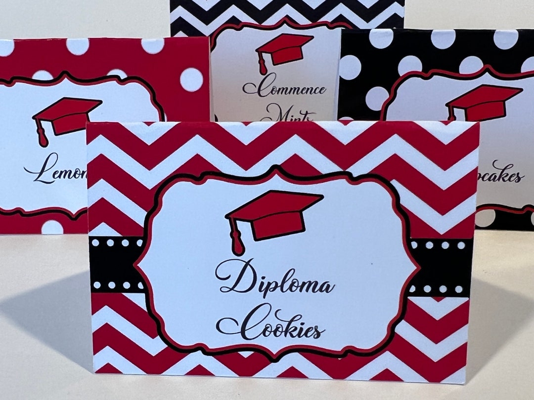 Graduation Food Labels, Food Buffet Labels, Candy Buffet Labels, Food ...