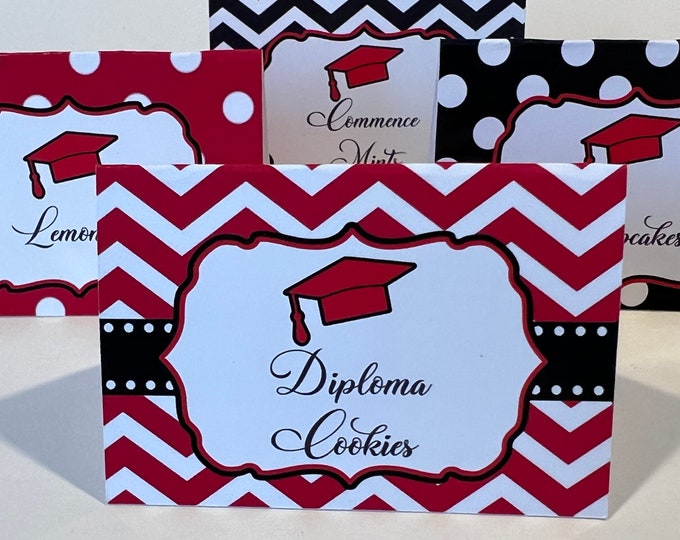 Graduation Food Labels Food Buffet Labels Candy Buffet - Etsy