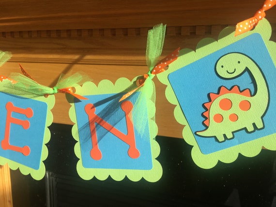 Dinosaur Banner, Dinosaur Birthday Banner, Custom Colors, High Chair ...