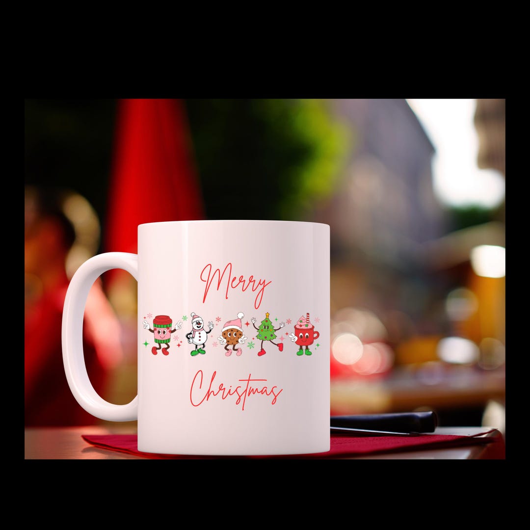 Retro Christmas Characters PNG, Cute Retro Characters PNG, Holiday ...