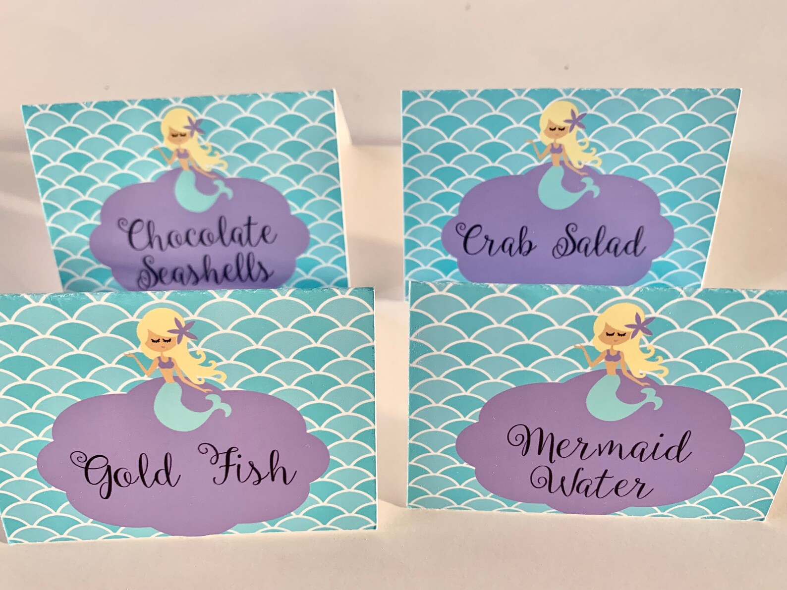 Mermaid Food Labels Food Buffet Labels Candy Buffet Labels | Etsy