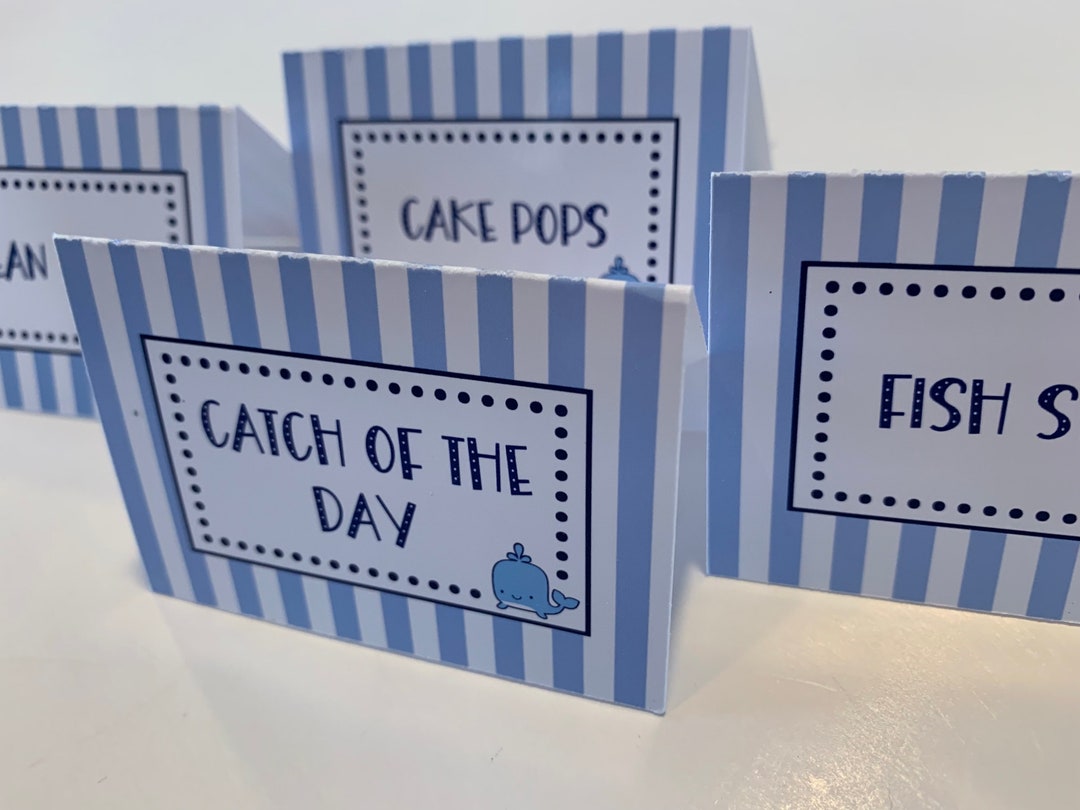 Baby Whale Food Buffet Cards, Whale Food Labels, Baby Whale Shower ...