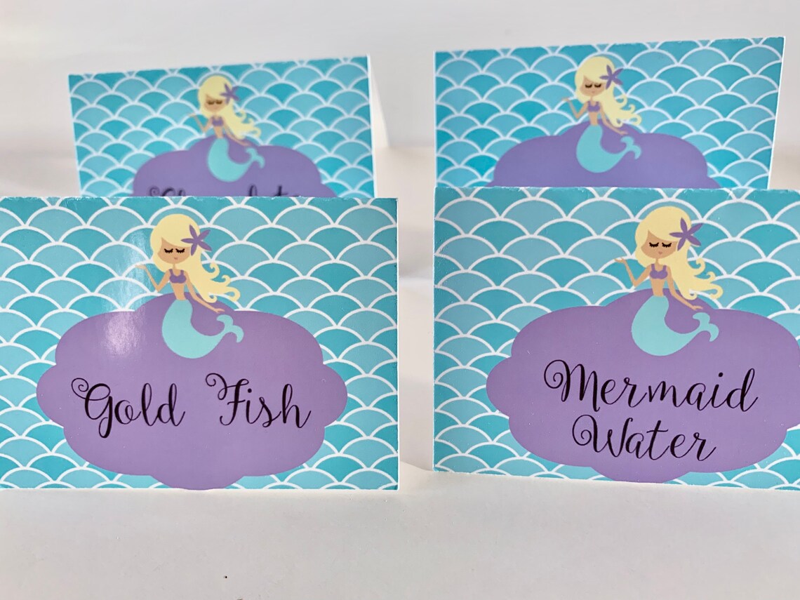 Mermaid Food Labels Food Buffet Labels Candy Buffet Labels - Etsy
