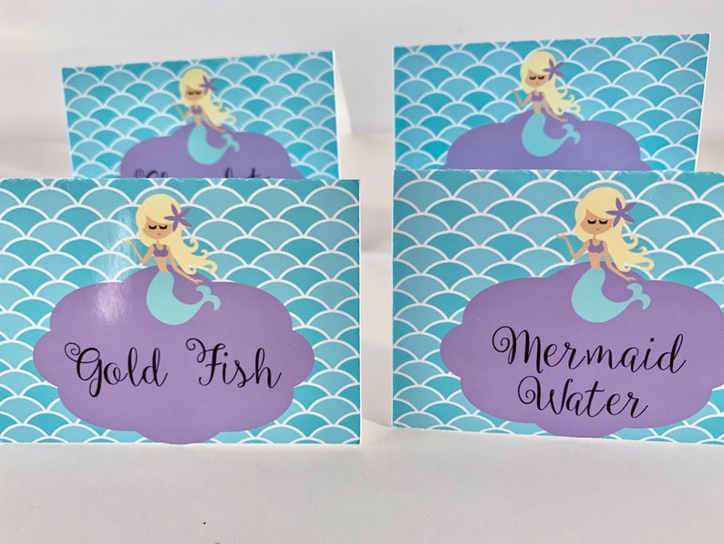 Mermaid Food Labels Food Buffet Labels Candy Buffet Labels - Etsy