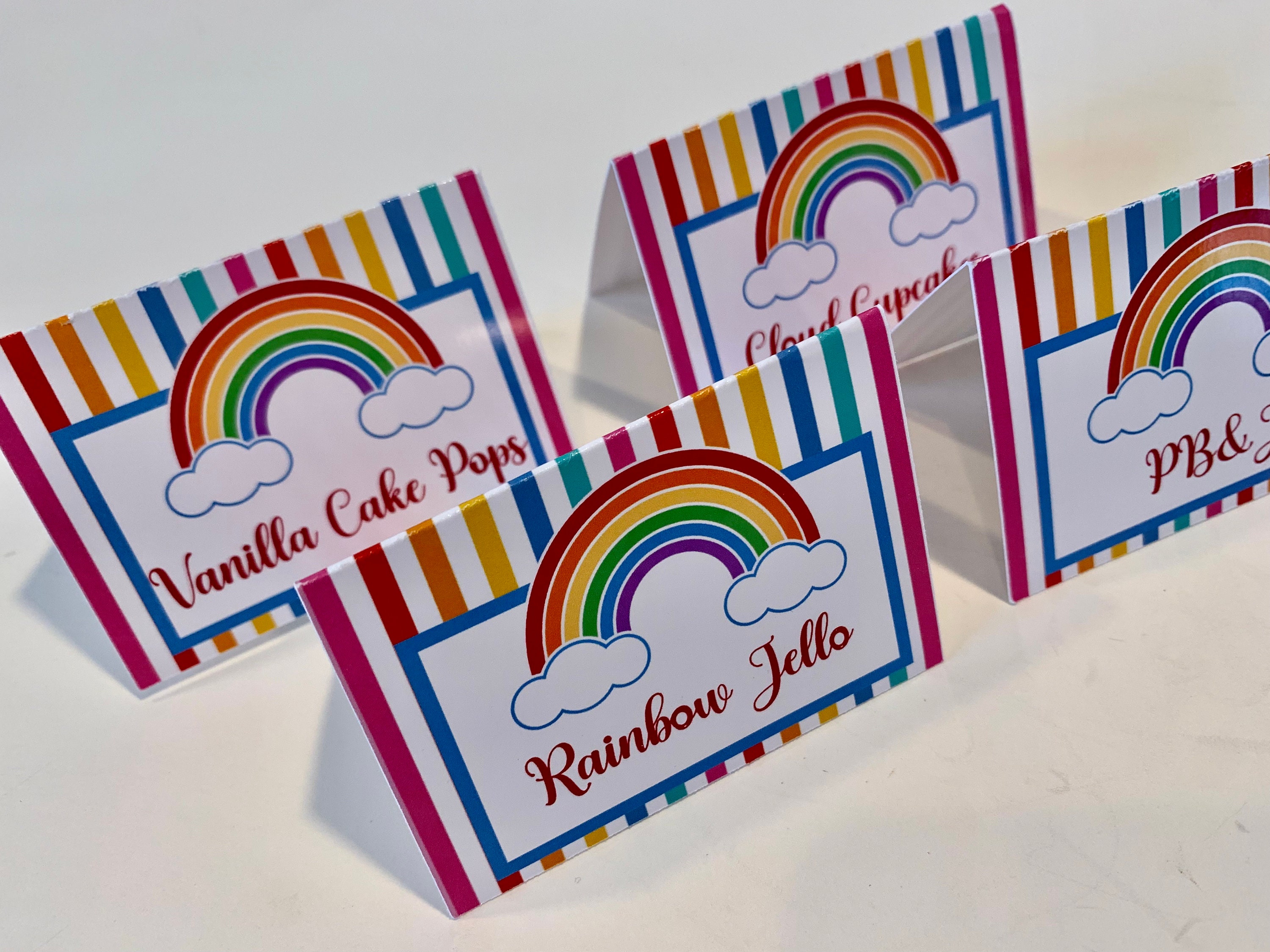Rainbow Birthday Food Labels Rainbow Buffet Labels Rainbow | Etsy