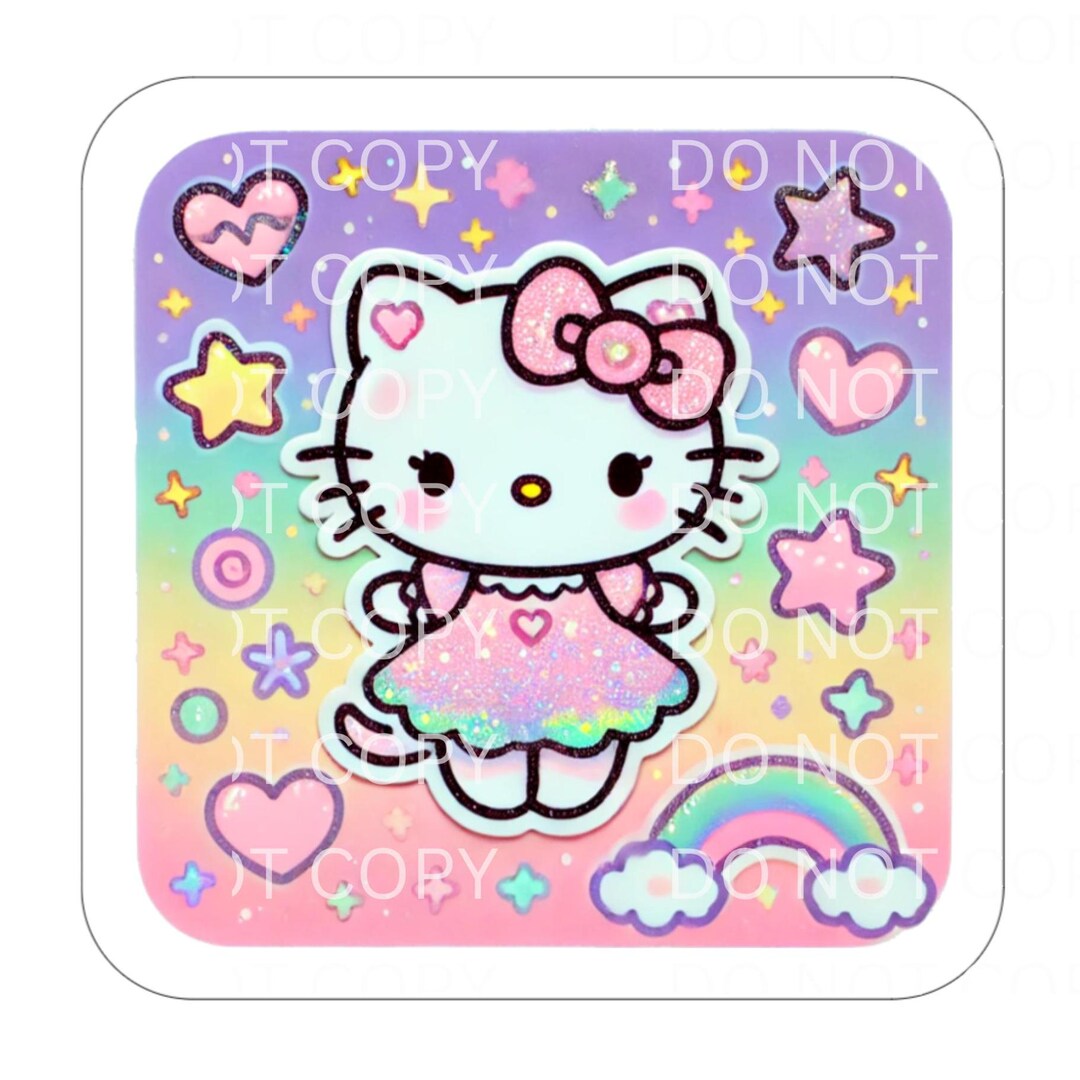 Hello Kitty Sticker, Vinyl Decal, Trendy and Cute Sticker, Laptop ...