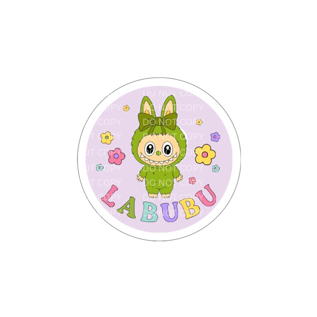 Labubu Sticker, Pastel Pop Mart Decal, Kawaii Sticker, Holographic ...