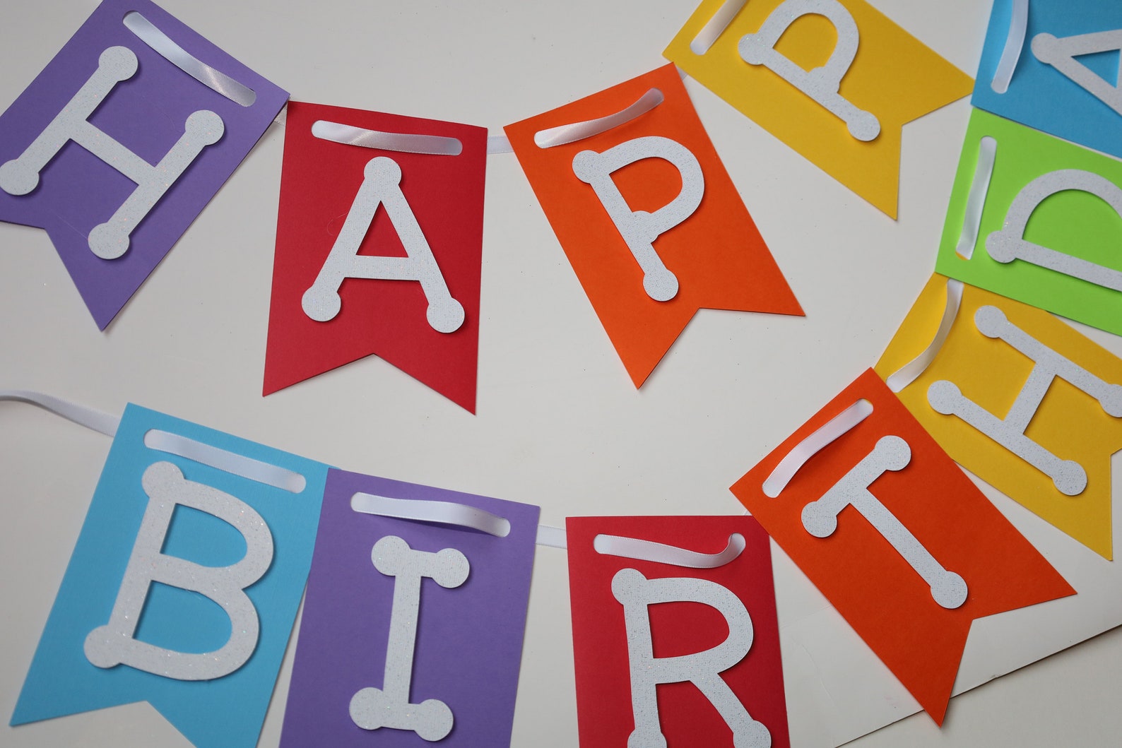 Rainbow Birthday Banner, Happy Birthday Banner, Custom Colors Banner - Etsy