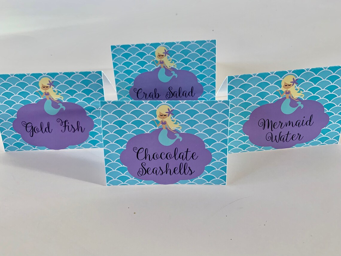 Mermaid Food Labels Food Buffet Labels Candy Buffet Labels - Etsy