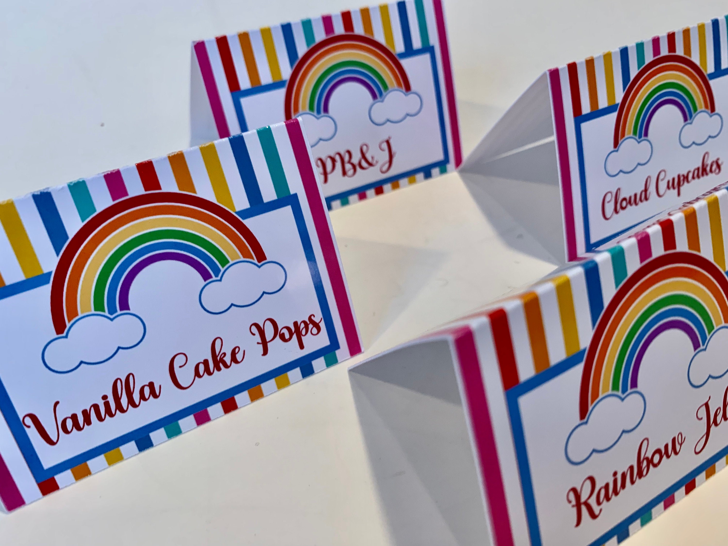 Rainbow Birthday Food Labels Rainbow Buffet Labels Rainbow | Etsy