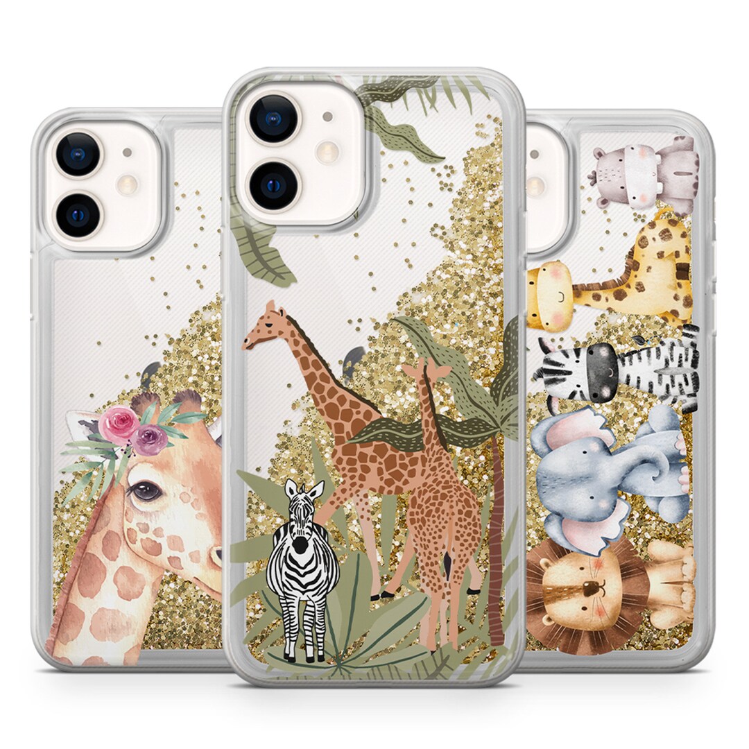 GOLDEN Safari Animals Liquid Glitter iPhone Case: Gold Jungle Cover for ...
